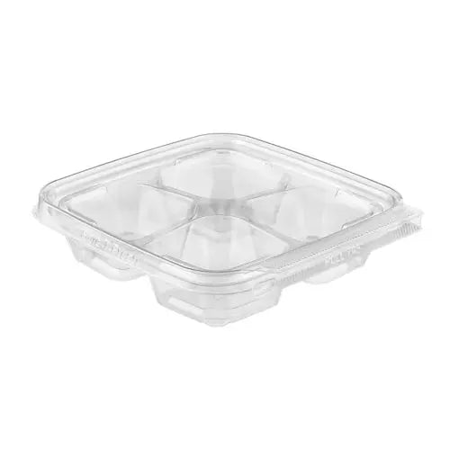Hinged Deli Containers 4-Compartment - 6x6 Tamper Evident & Resistant ...