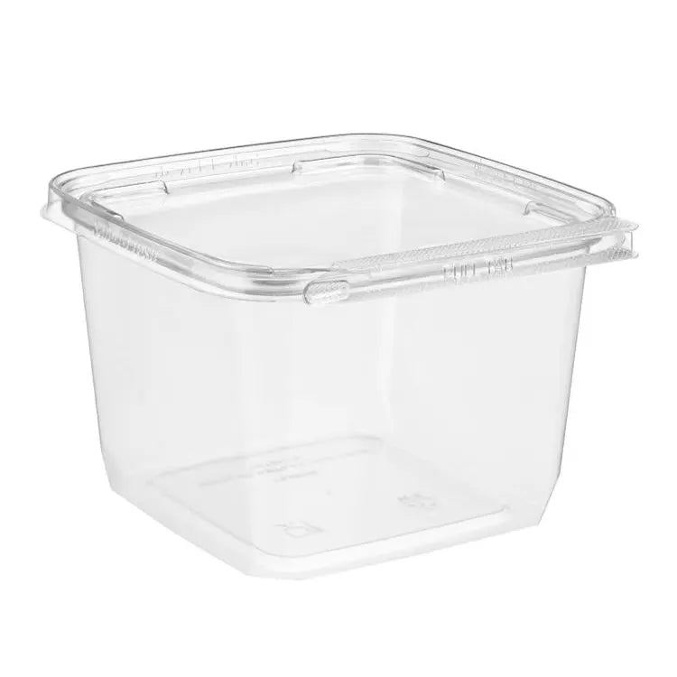 Plastic Deli Container, 48 oz. | 6x6 Square Tamper Evident Clamshell ...